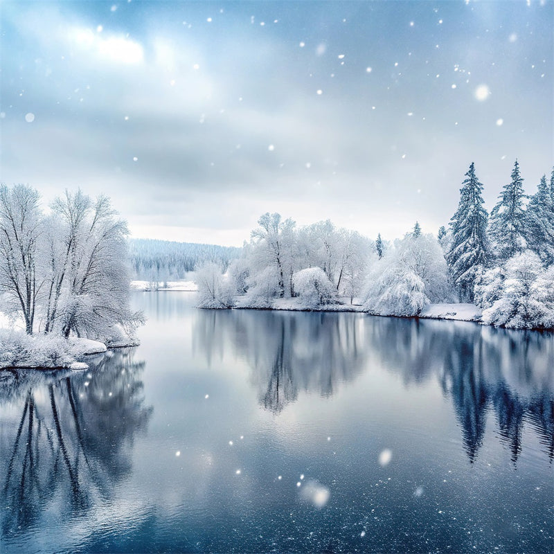 Winter Wonderland Photography Backdrop Frozen Lake Backdrop BRP11-492