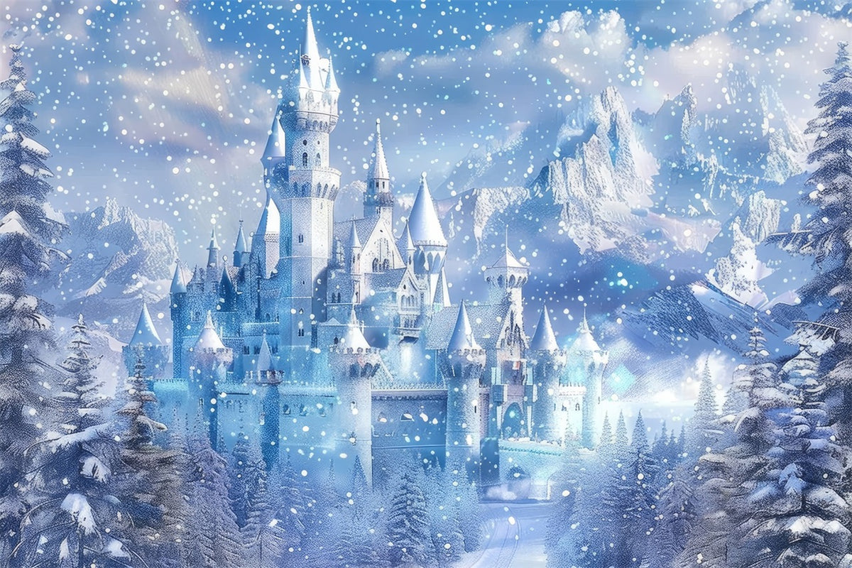 Winter Wonderland Backdrop Frosty Fairy Tale Castle Backdrop BRP11-49 ...