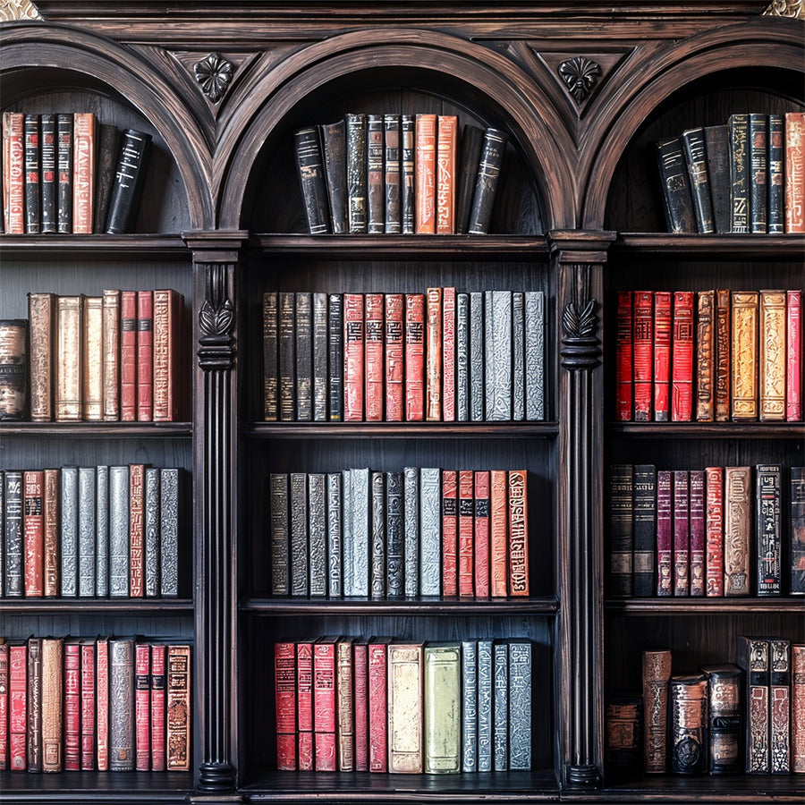 Vintage Backdrop Library Decor Book Shelves Backdrop BRP11-572