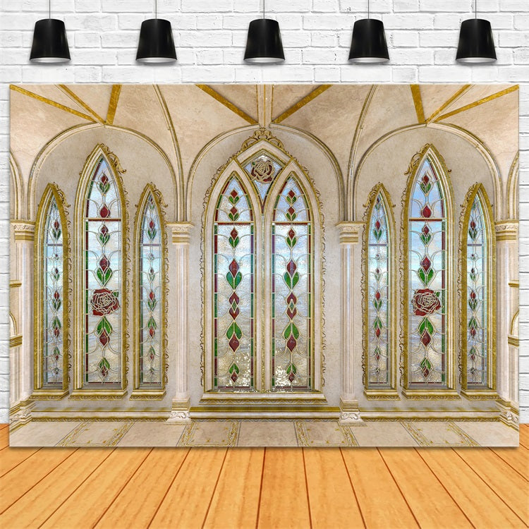 Photography Backdrops Vintage Window Colored Arches Backdrop BRP11-578
