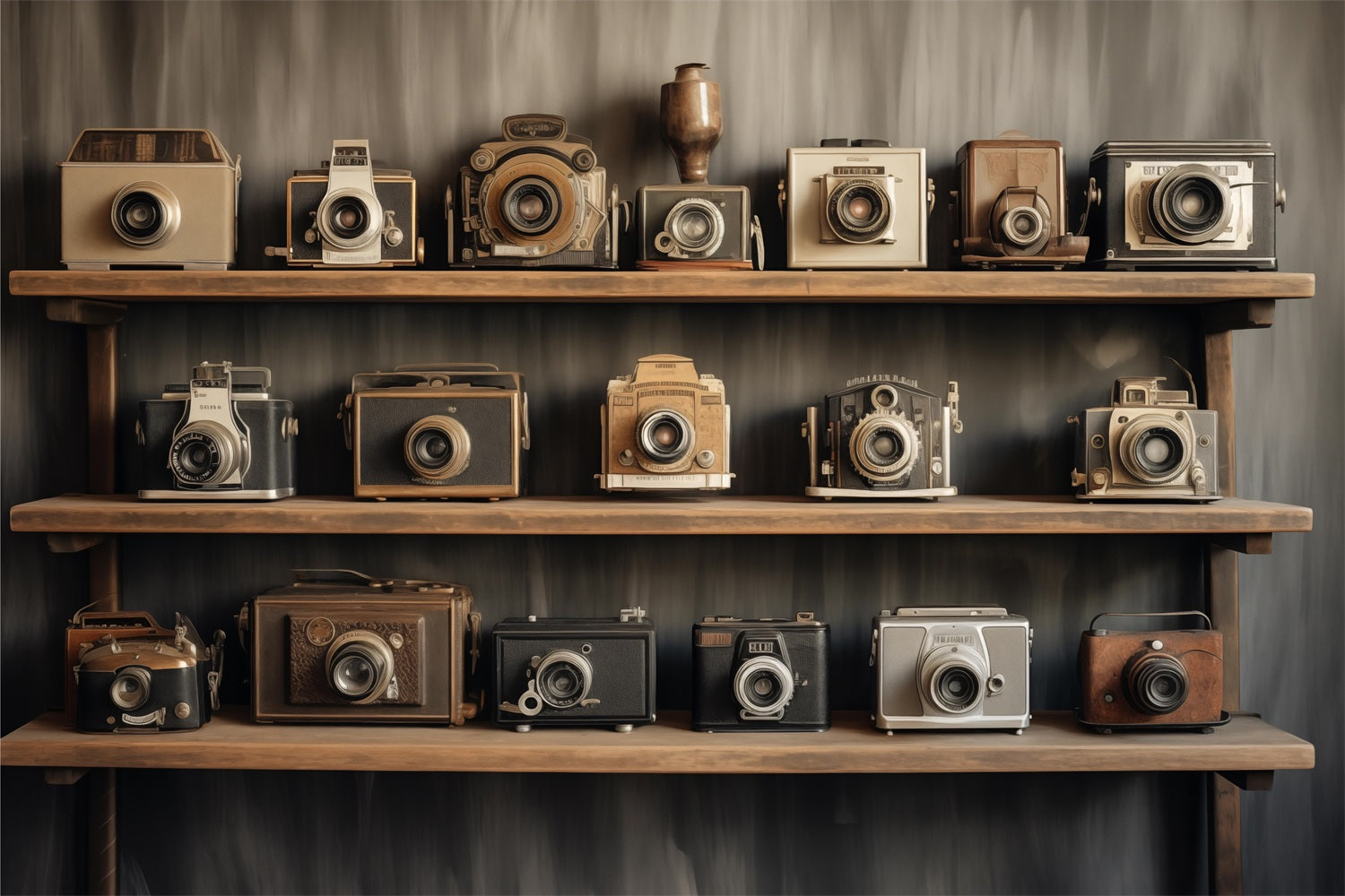 Photography Backdrops Vintage Antique Shelf Camera Decor Backdrop BRP1