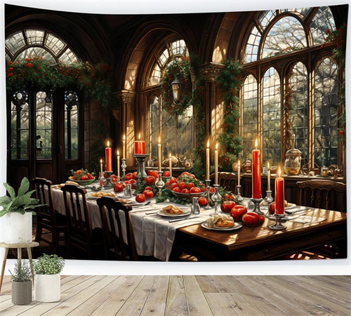 Backdrop Christmas Santa's Workshop Elegant Holiday Feast Backdrop BRP