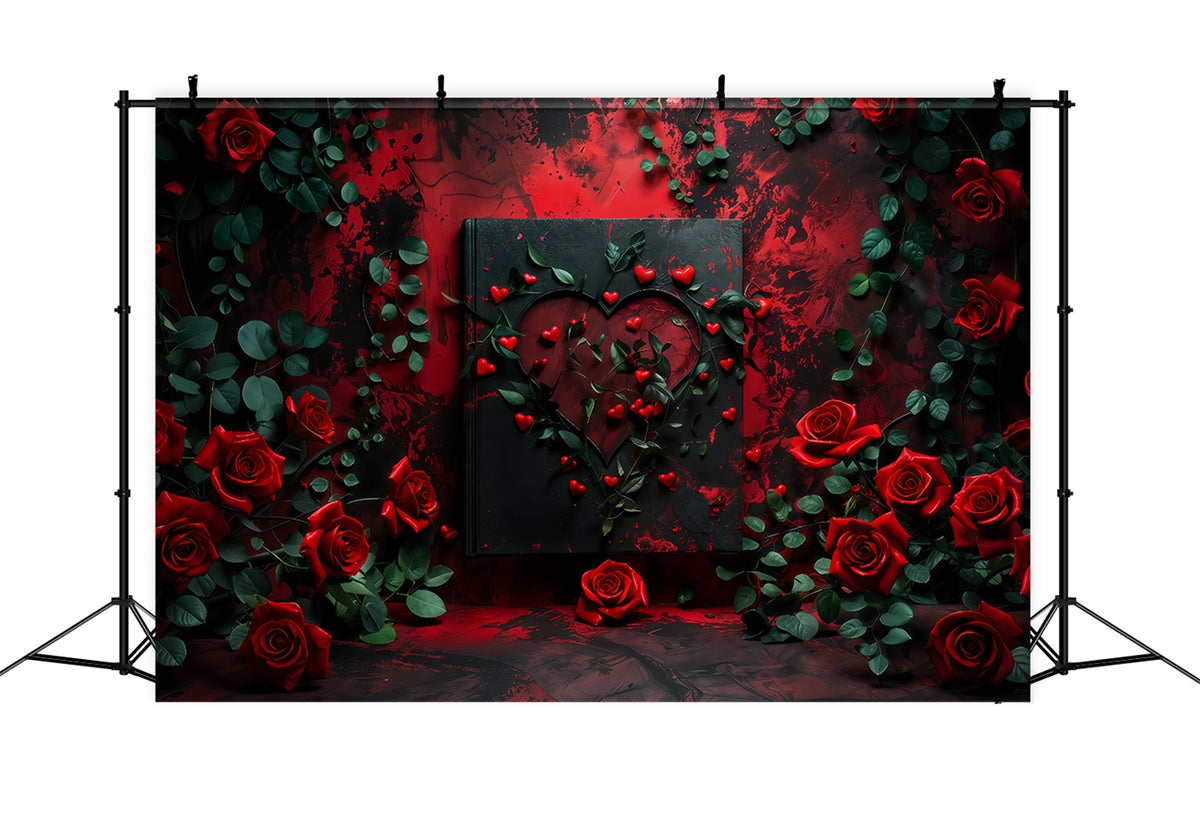 Valentine Backdrops Photography Rose Frame Romantic Heart Backdrop BRP