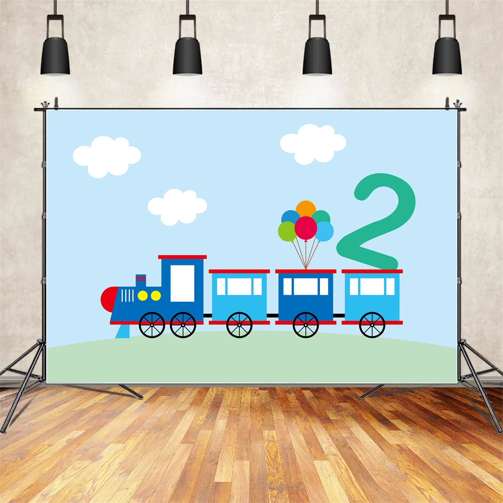Personalized Backdrop For Birthday Train Balloon Decorations Backdrop