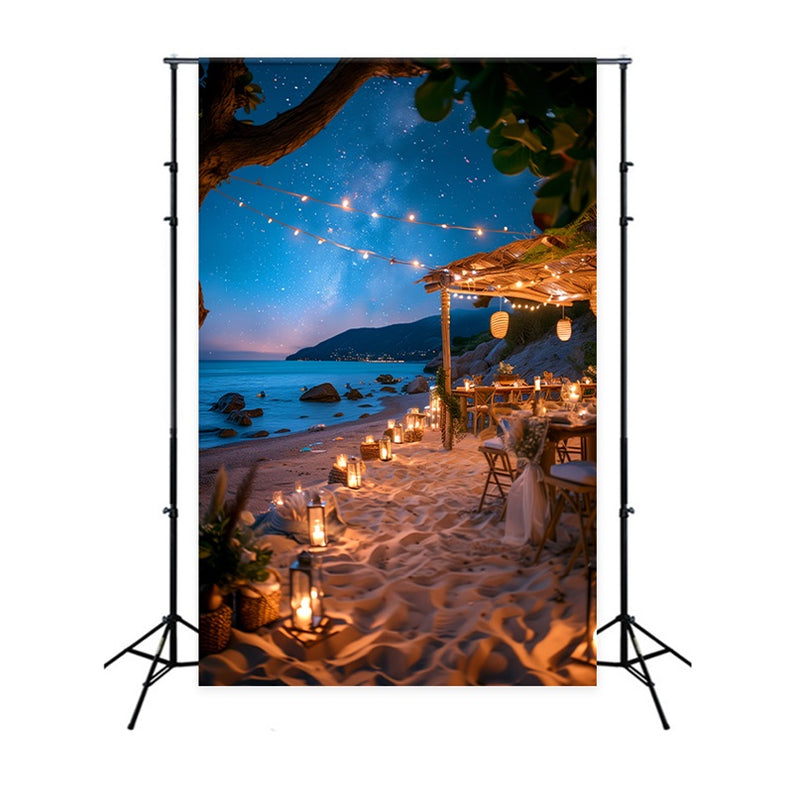 Backdrops For Weddings Starry Night Beachside Candlelit Backdrop BRP12