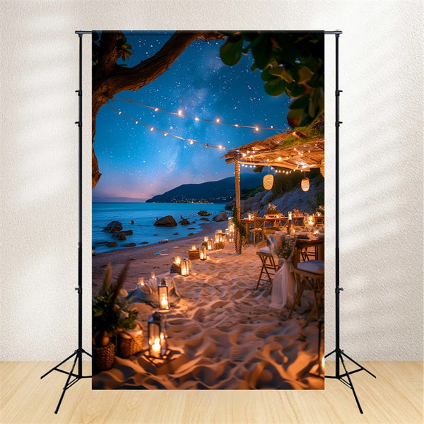 Backdrops For Weddings Starry Night Beachside Candlelit Backdrop BRP12