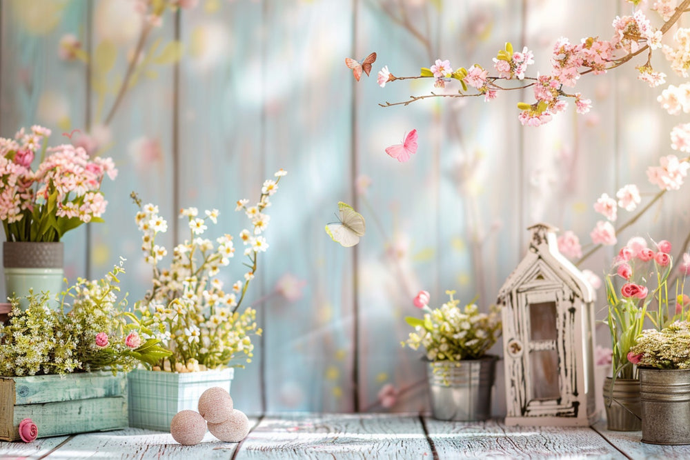 Spring Backdrops Ideas Butterfly Dance Floral Garden Backdrop BRP12-46