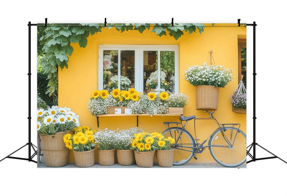 Spring Backdrop Flowers Vibrant Daisy Bicycle Backdrop BRP12-494
