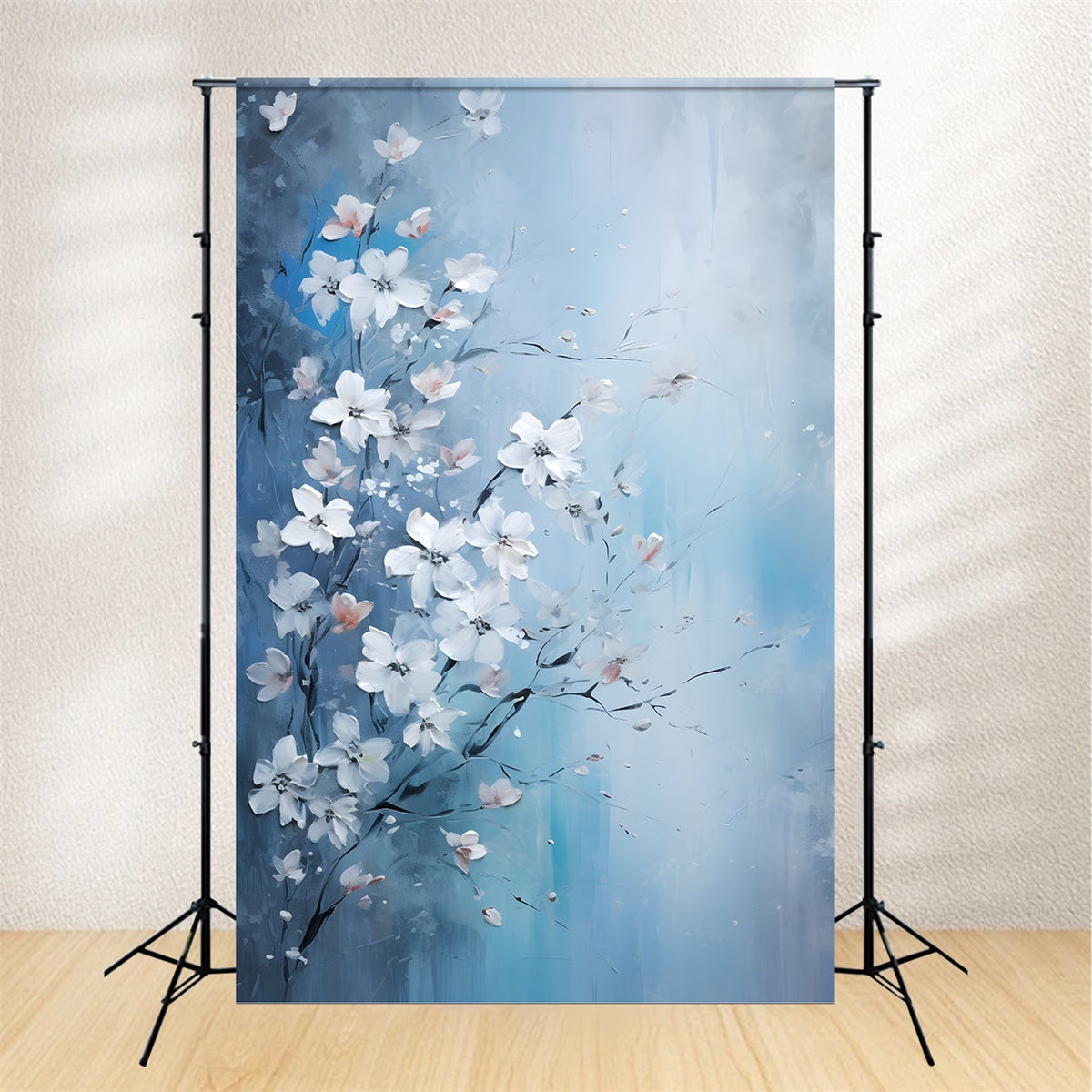 Flower Backdrop Photography Soft Blue Floral Abstract Backdrop BRP12-5