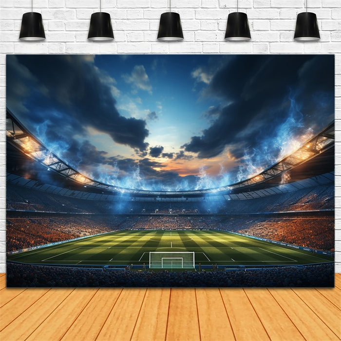Sports Theme Backdrop Starry Night Football Stadium Backdrop BRP12-587