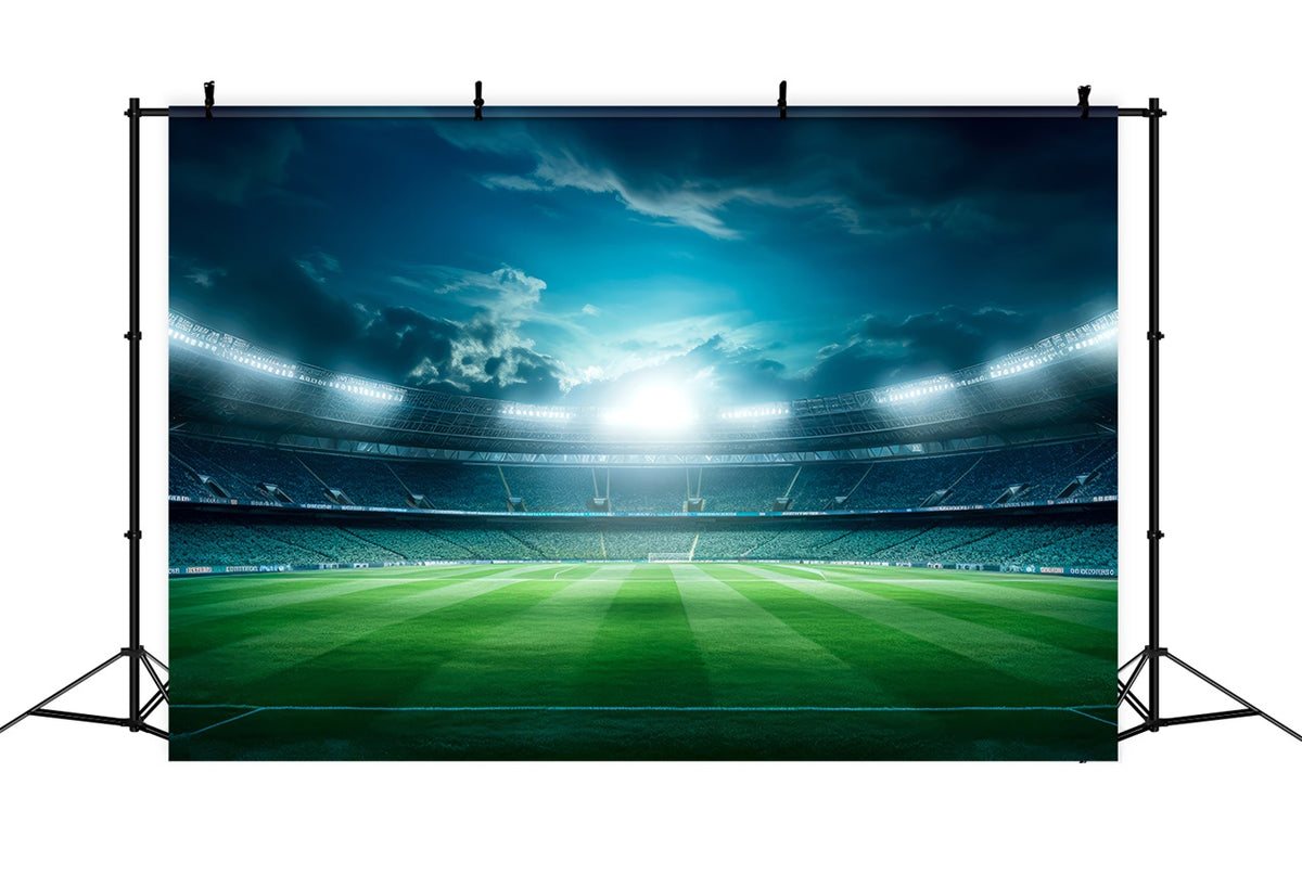 Sport Backdrop Cloudy Sky Football Field Photography Backdrop BRP12-58