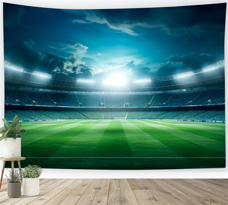 Sport Backdrop Cloudy Sky Football Field Photography Backdrop BRP12-58