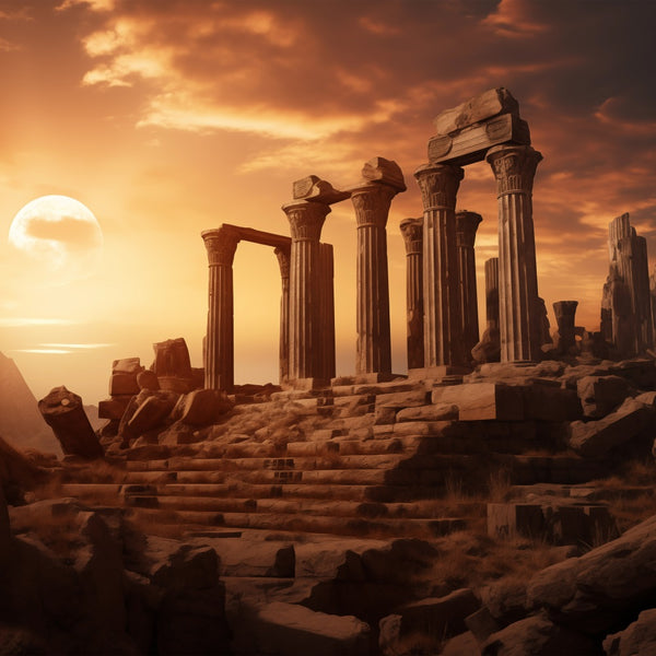 Architecture Backdrop Ancient Ruins Moonlit Dusk Backdrop BRP12-630