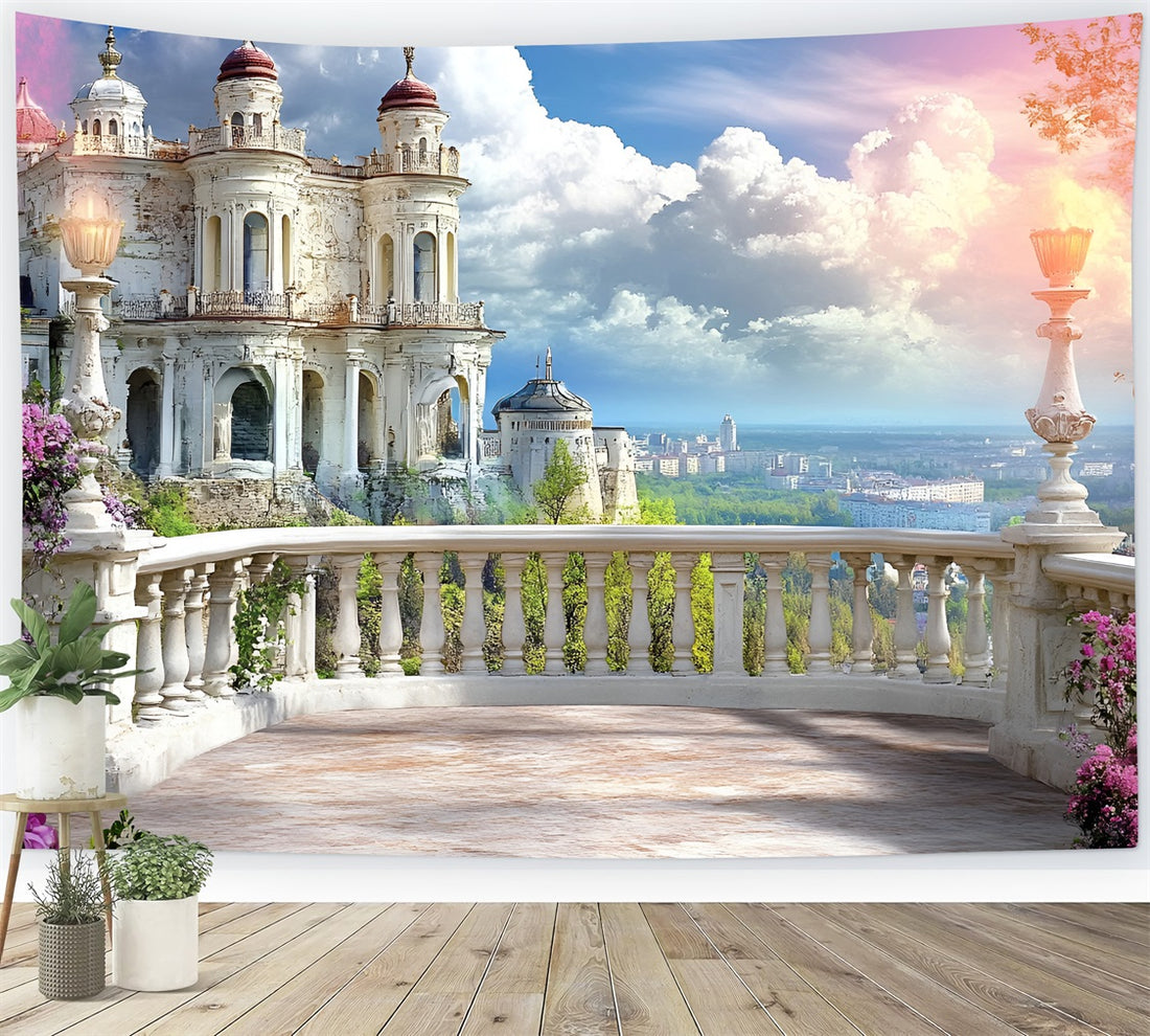 Architecture Backdrop Grand European Palace Balcony Backdrop BRP12-634