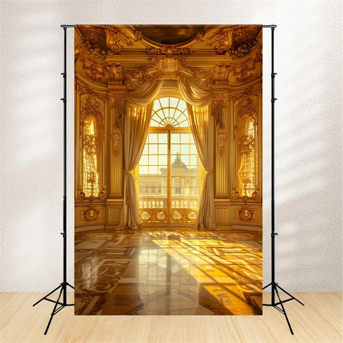 Architecture Backdrop Majestic Golden Palace Windows Backdrop BRP12-65