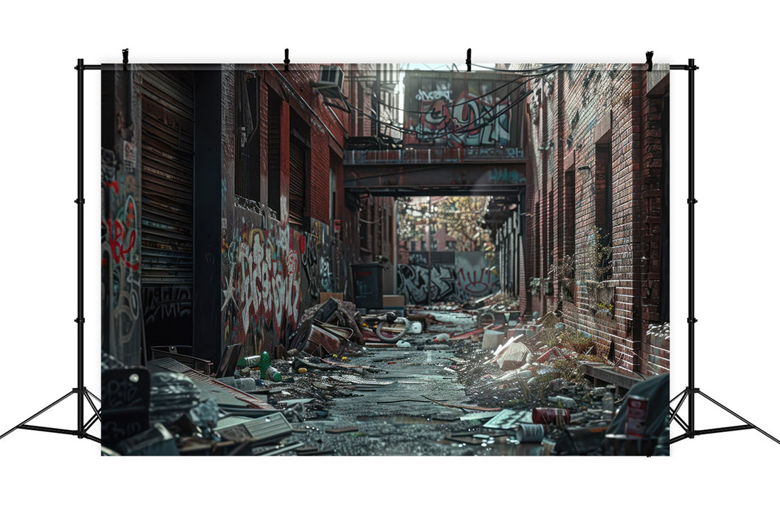 Architecture Backdrop Graffiti Alley Trash Scattered Backdrop BRP12-66