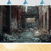 Architecture Backdrop Graffiti Alley Trash Scattered Backdrop BRP12-66