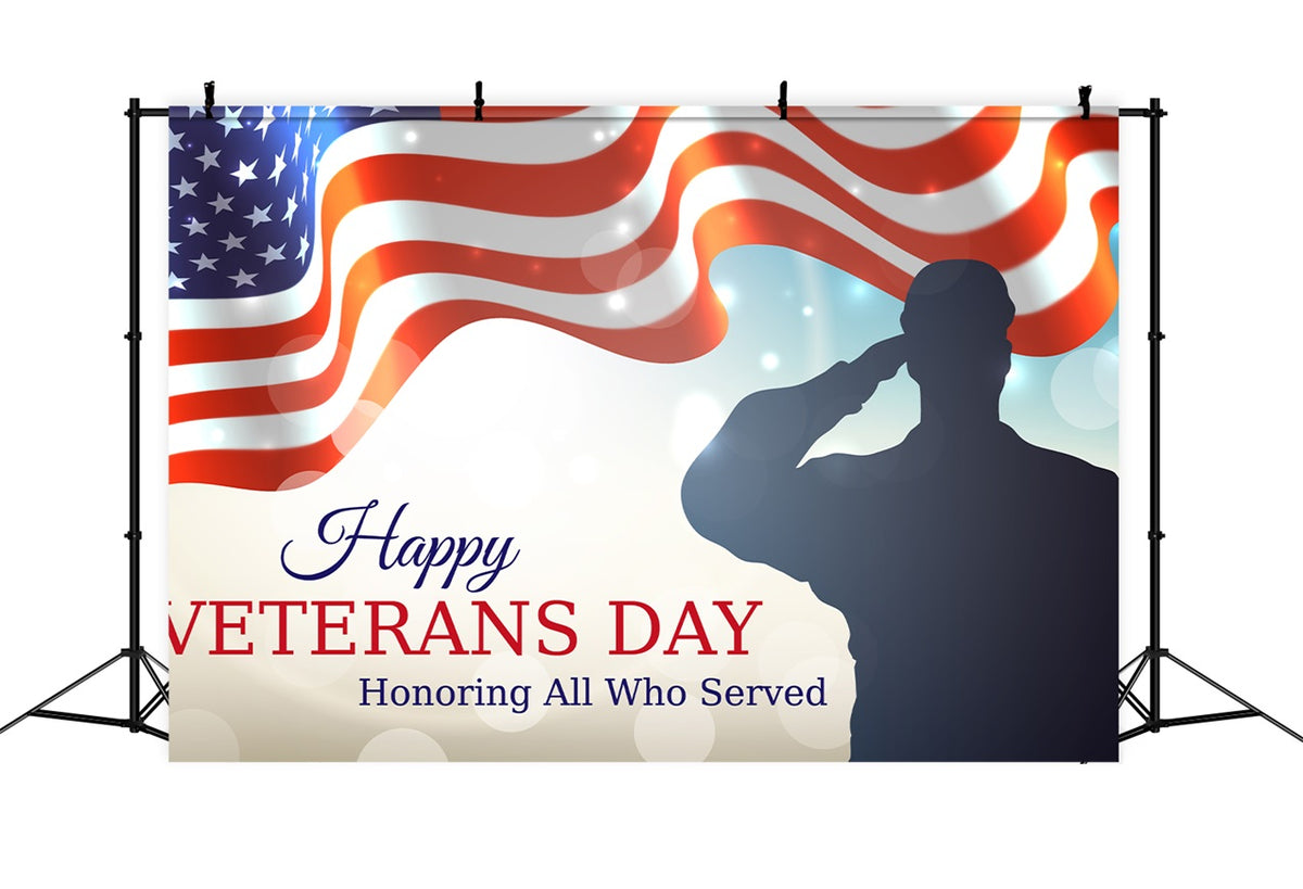 American Flag Photo Backdrop Veterans Day Tribute Heroes Backdrop BRP1
