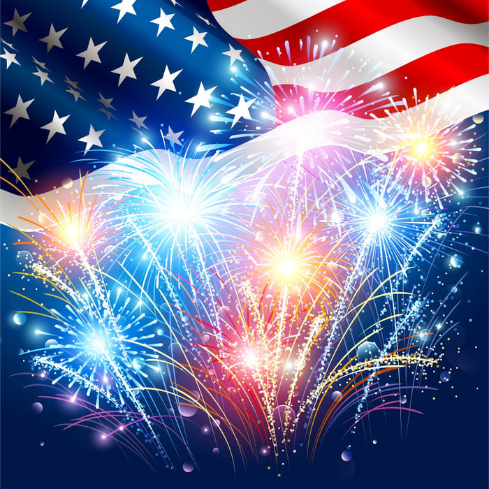 American Flag Backdrop Photography Fireworks Celebration Backdrop BRP1