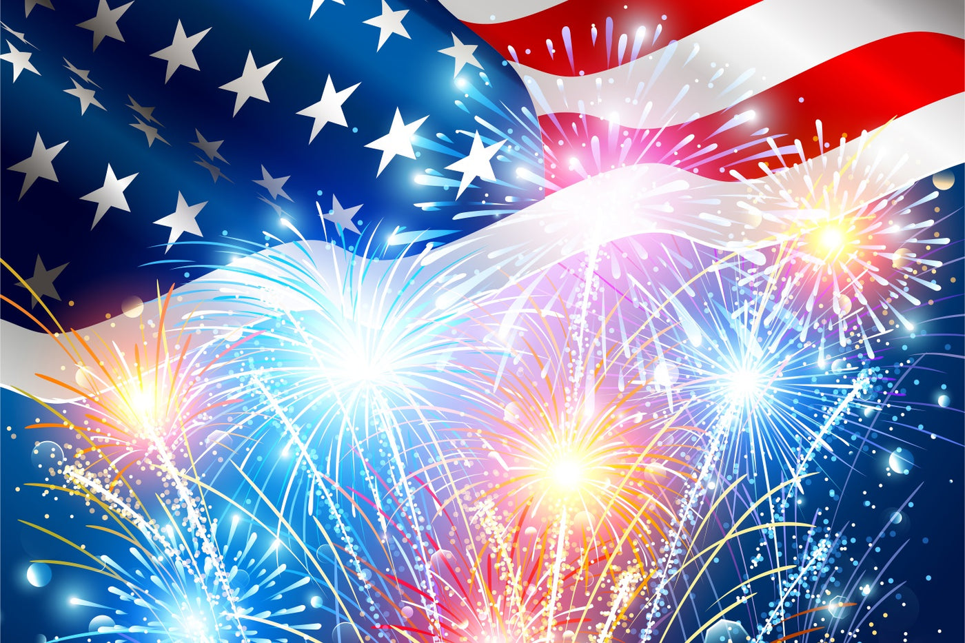 American Flag Backdrop Photography Fireworks Celebration Backdrop BRP1