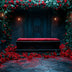 Coffin Backdrop Candlelit Coffin Rose Gothic Arch Backdrop BRP12-690