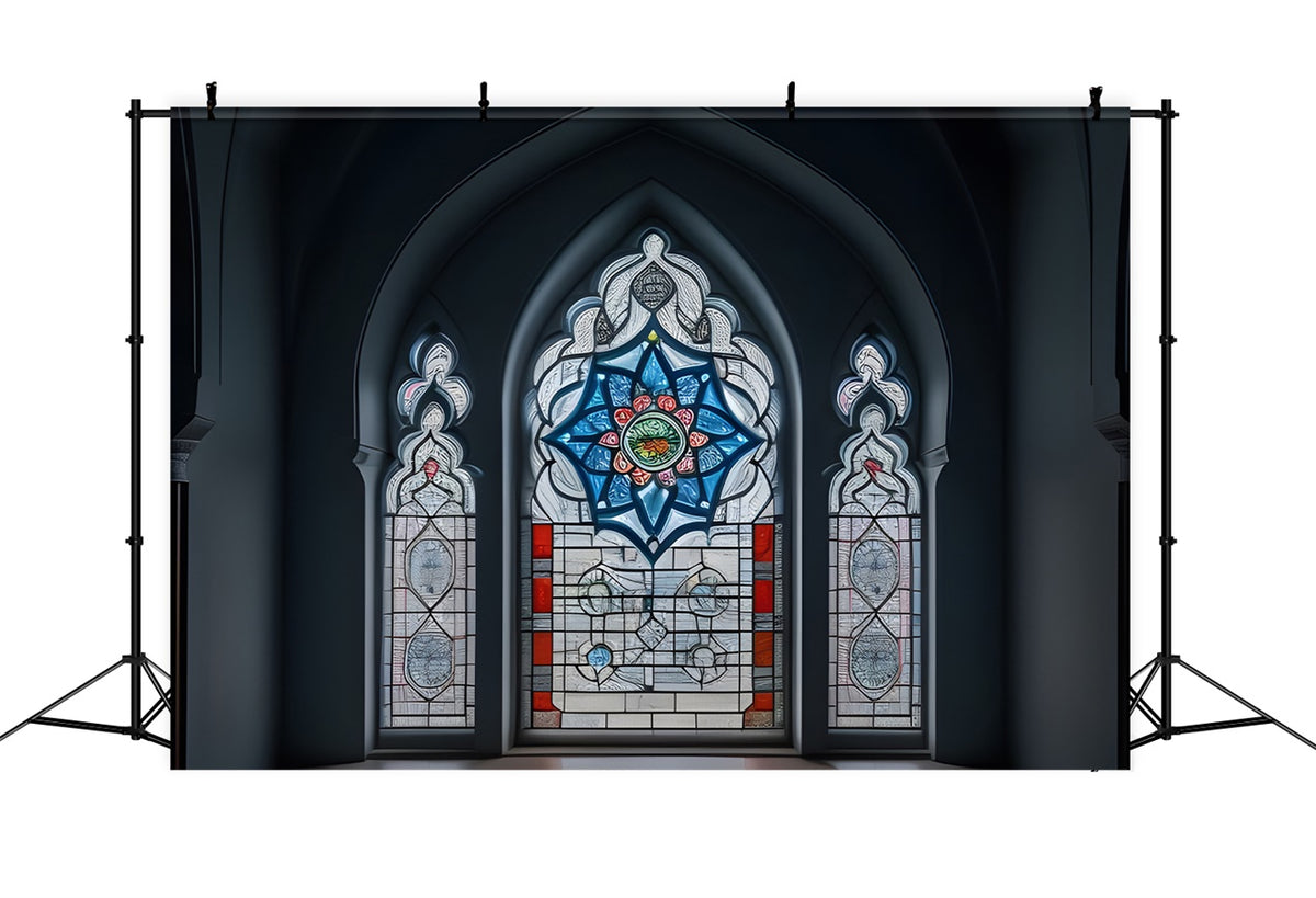 Church Backdrop Ideas Glass Window Starburst Pattern Backdrop BRP12-70