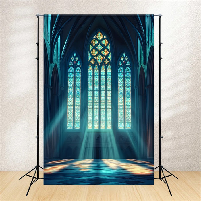 Backdrops For Churches Sunlight Gothic Arch Windows Backdrop BRP12-710