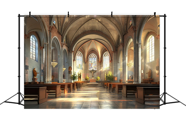 Backdrop For Church Sacred Atmosphere Sunlit Interior Backdrop BRP12-7