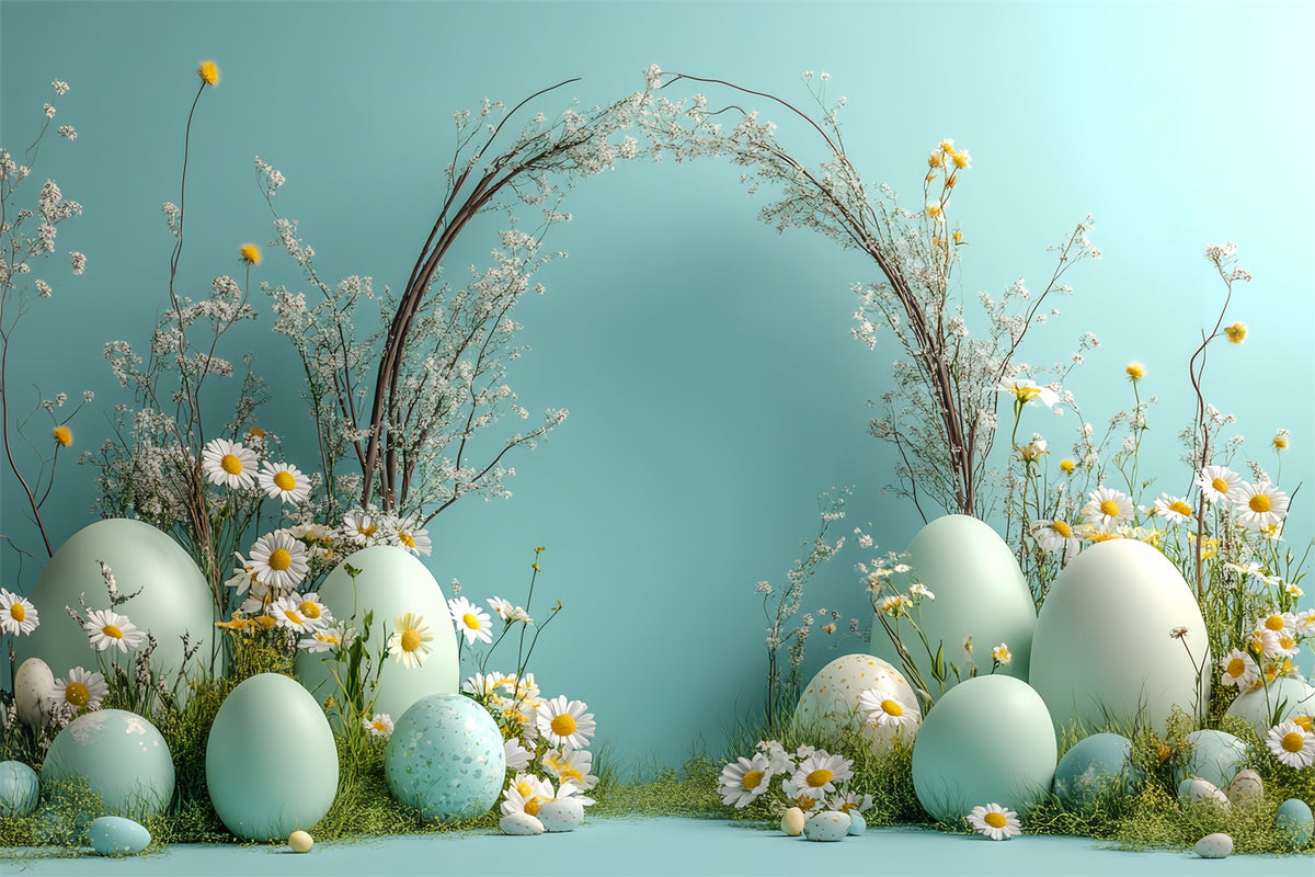 Easter Photography Backdrop Minimalist Daisy Egg Arch Backdrop BRP12-7