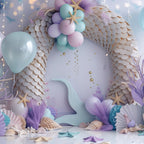 Mermaid Backdrop Background Light Purple Balloon Arch Backdrop BRP12-9