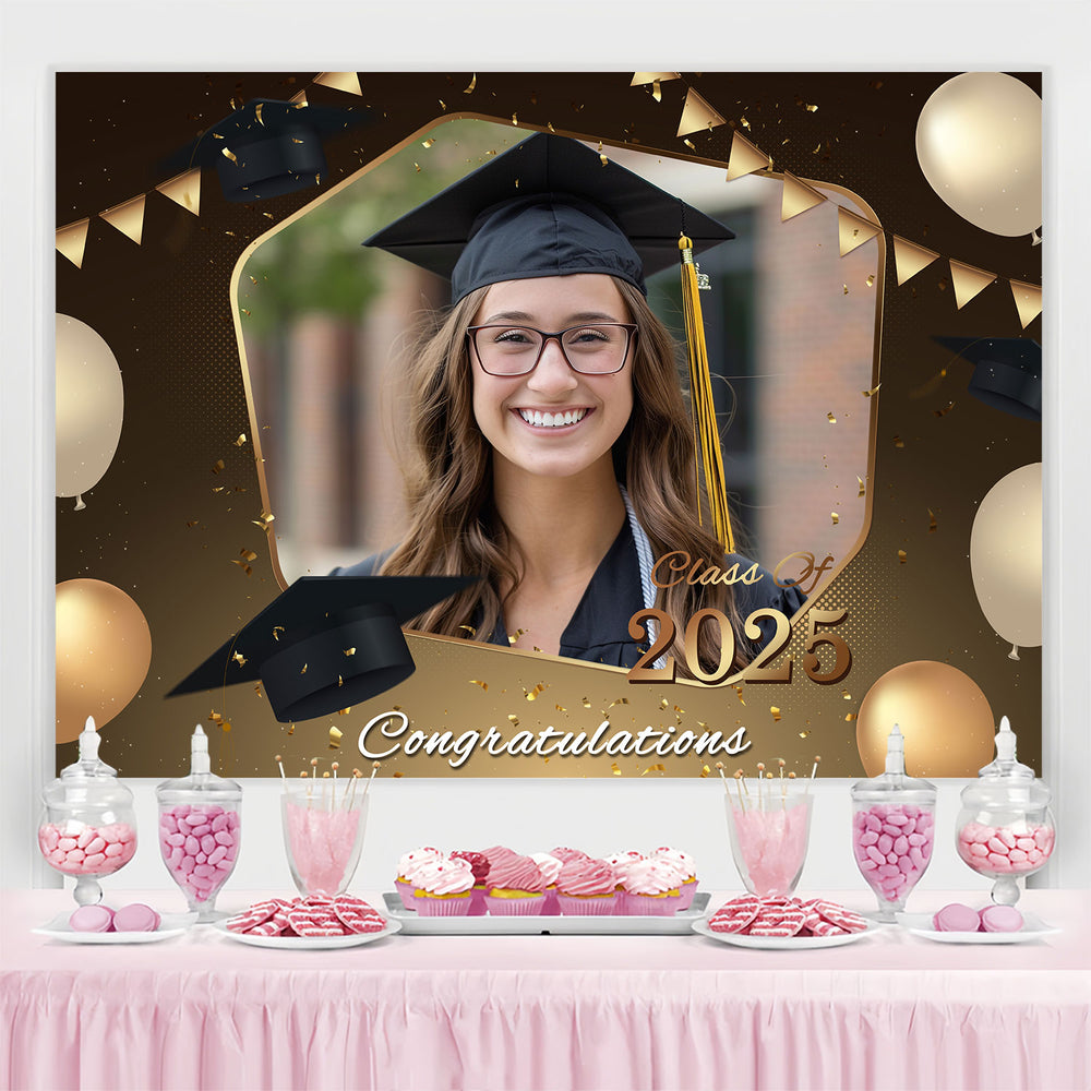 Custom Graduation Backdrop Celebratory Balloon Graduation Party Backdr