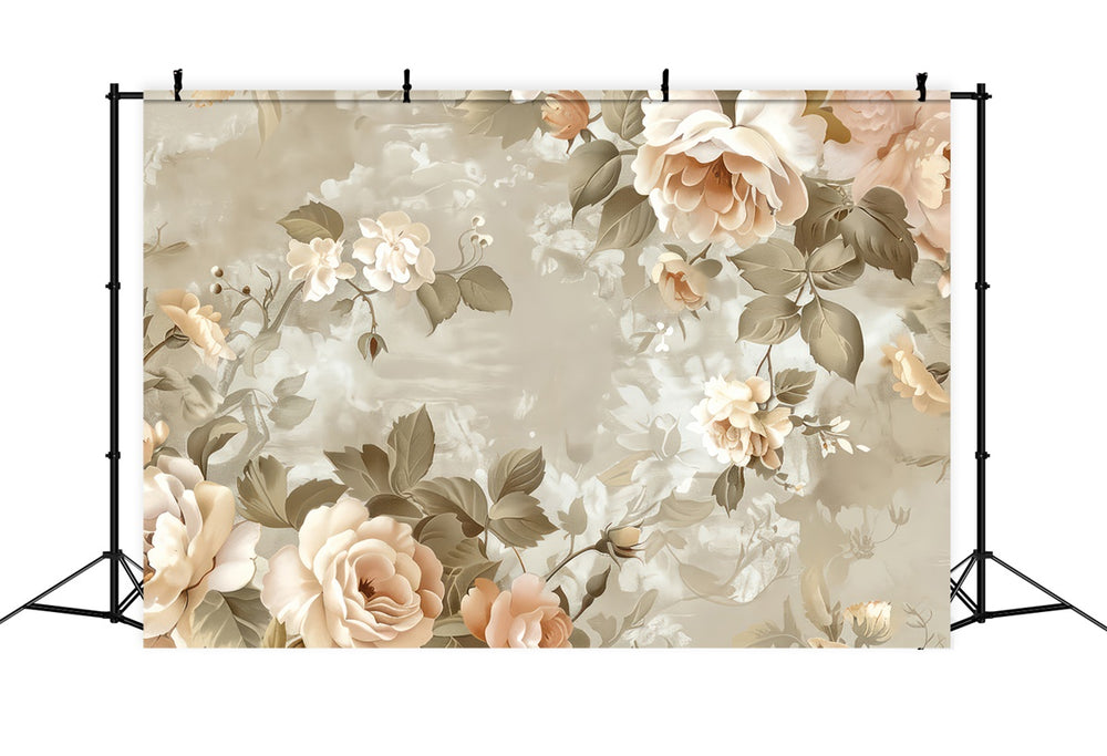 Floral Photography Backdrops Soft Vintage Rose Romantic Backdrop BRP2-