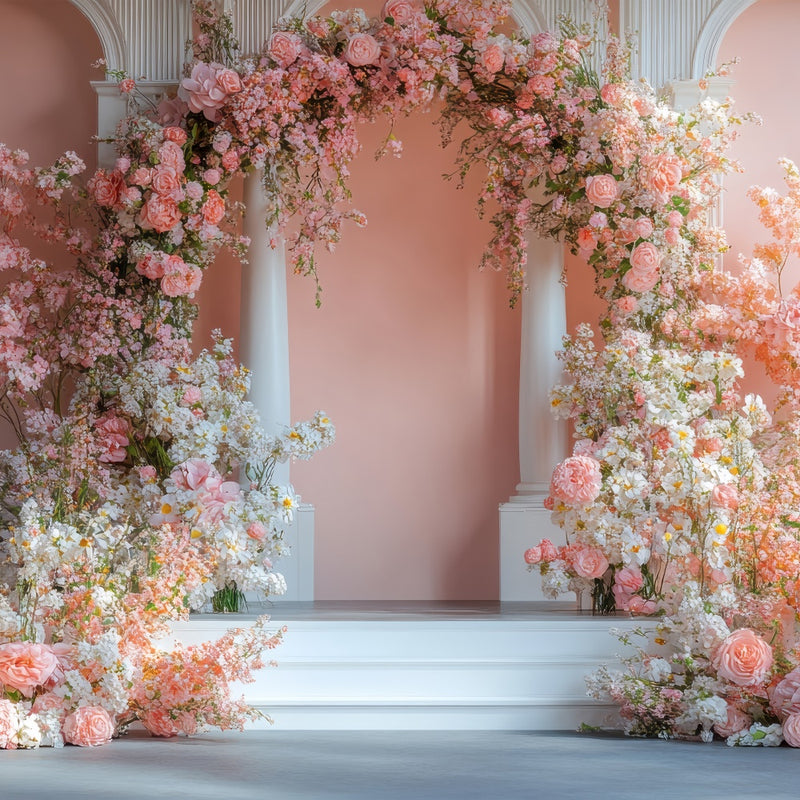 Flower Backdrop Photography Dreamy Pink Floral Archway Backdrop BRP2-7