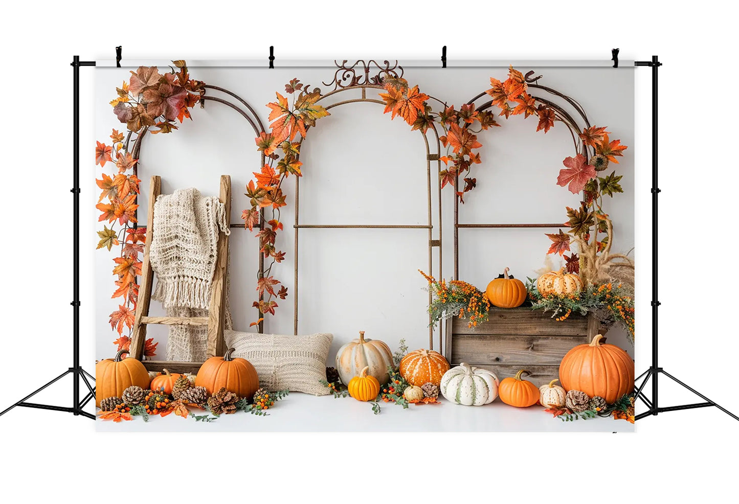 Autumn Pumpkin Leaf Arch Stand Photography Backdrop BRP7-150 – Dbackdrop