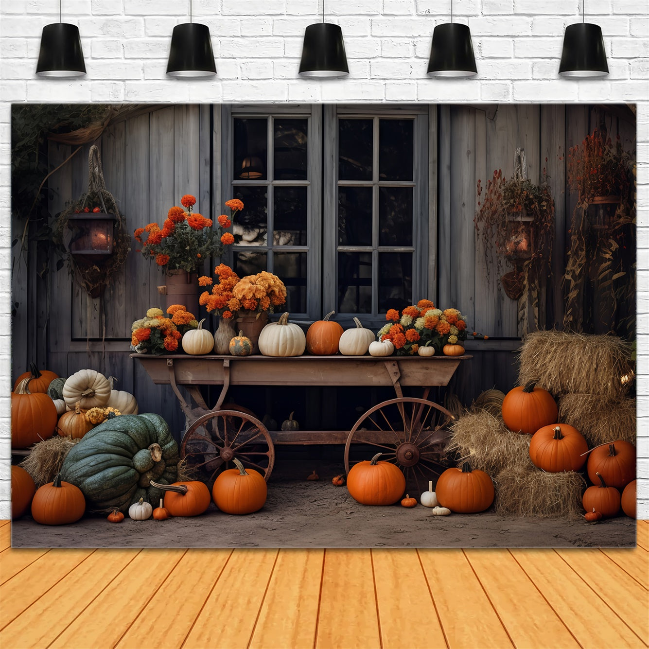 Autumn Countryside Pumpkin Harvest Backdrop for Photography BRP7-192 ...