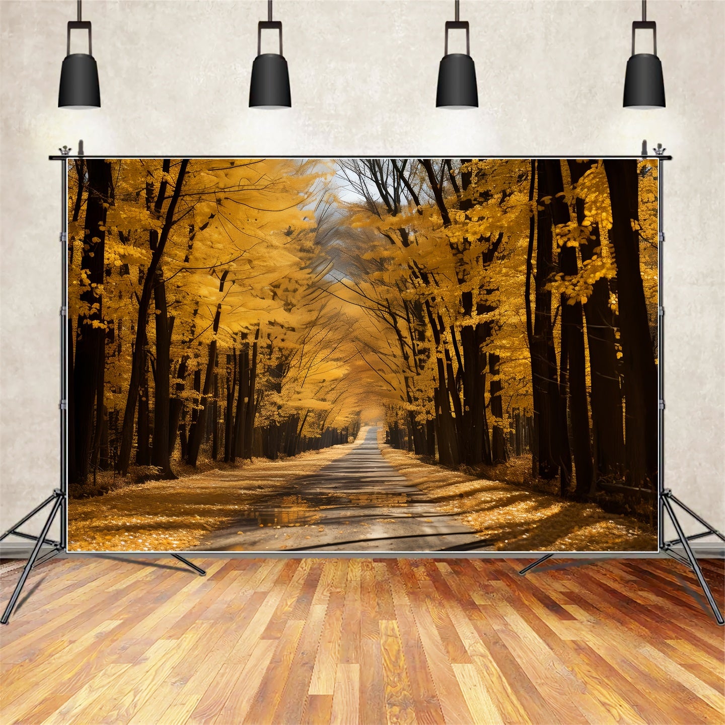 Golden Autumn Path Backdrop for Photography BRP7-202 – Dbackdrop