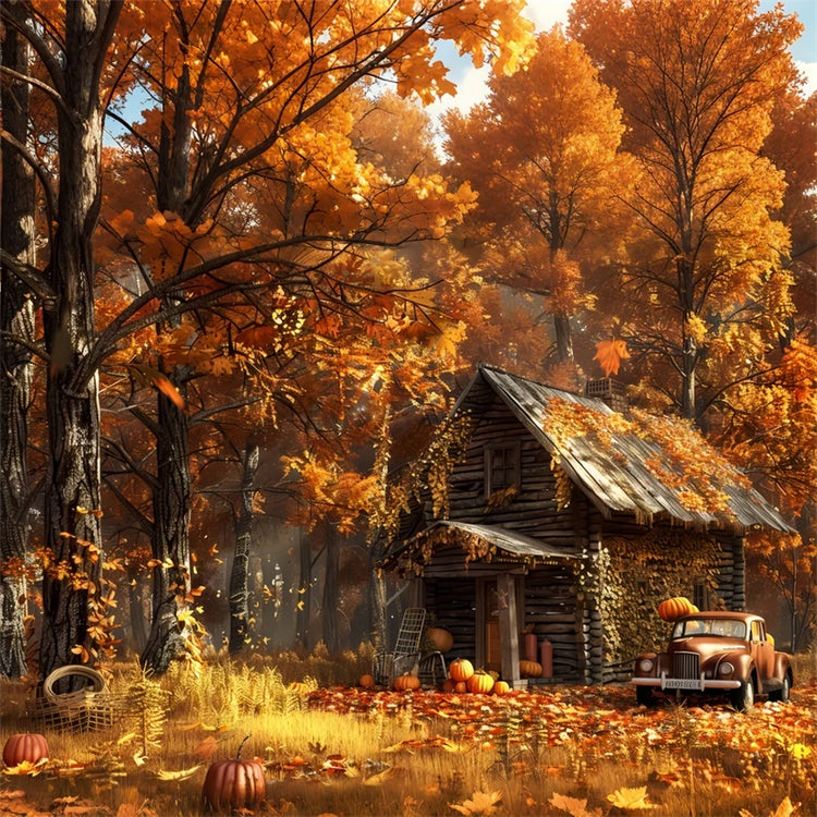 Enchanted Fall Cabin in the Woods Backdrop BRP7-209 – Dbackdrop