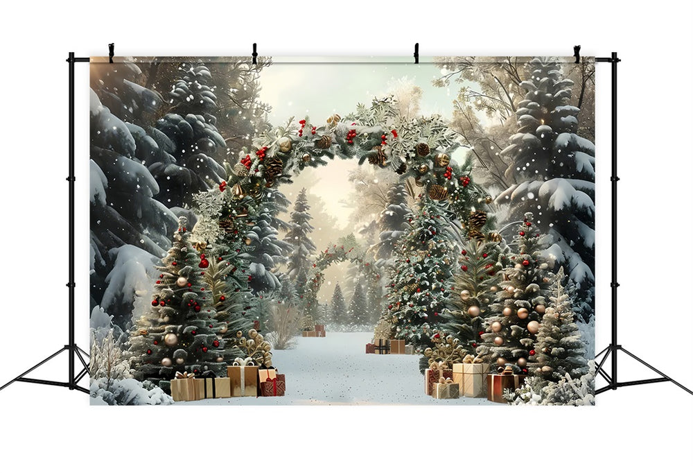 Christmas Enchanted Forest Gift Arch Backdrop BRP7-219