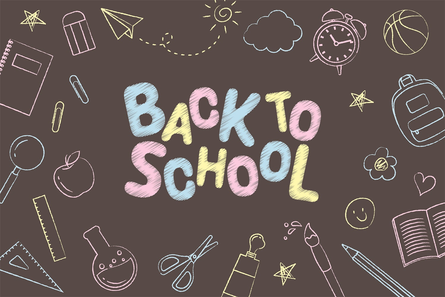 Back to School Bags Rules Doodles Backdrop BRP7-45 – Dbackdrop