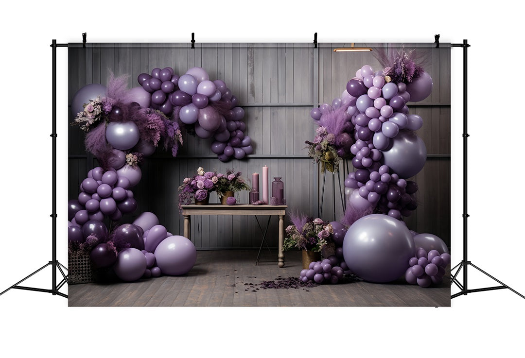 Graceful Violet Balloon Garland Halloween Backdrop BRP8-179 – Dbackdrop