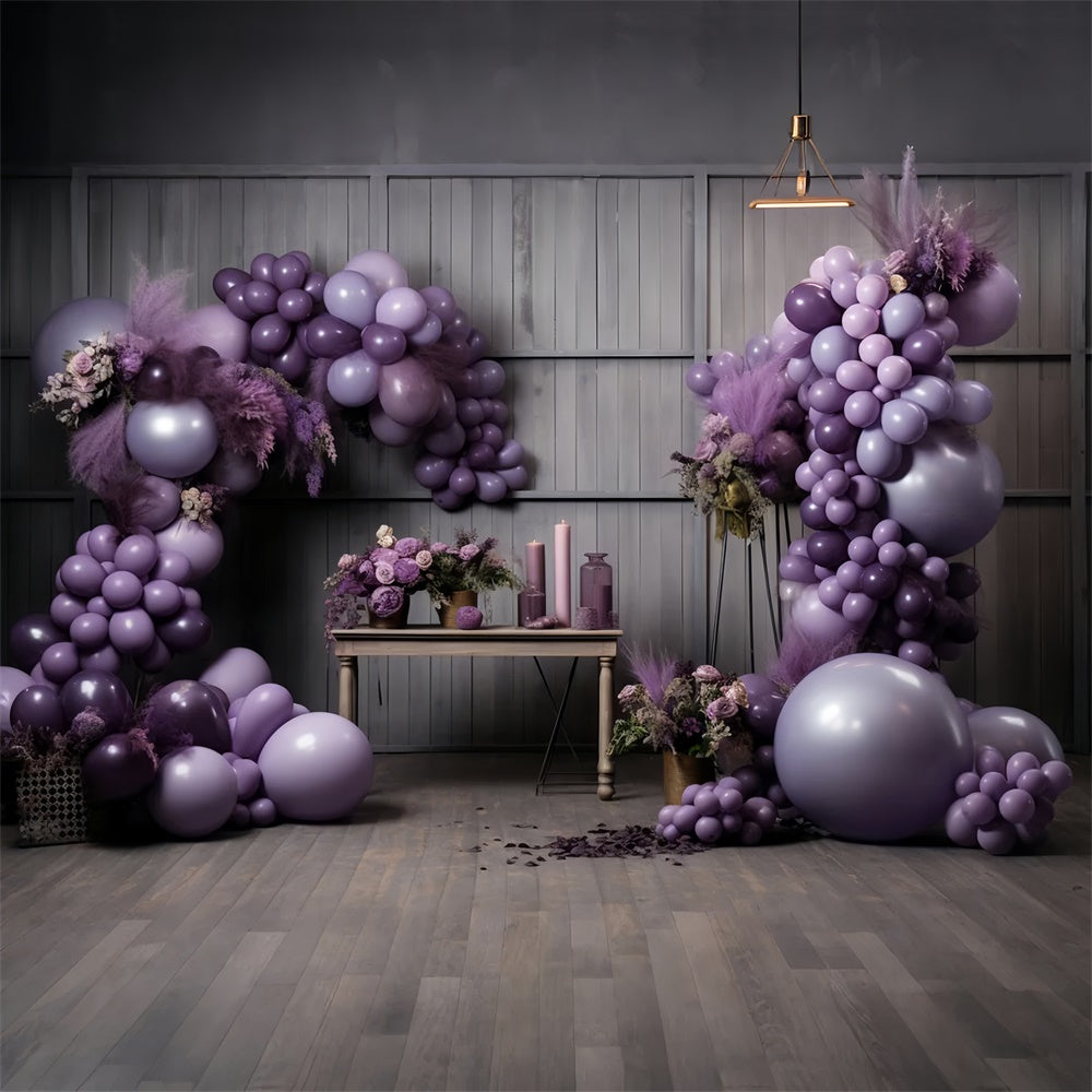 Graceful Violet Balloon Garland Halloween Backdrop BRP8-179 – Dbackdrop
