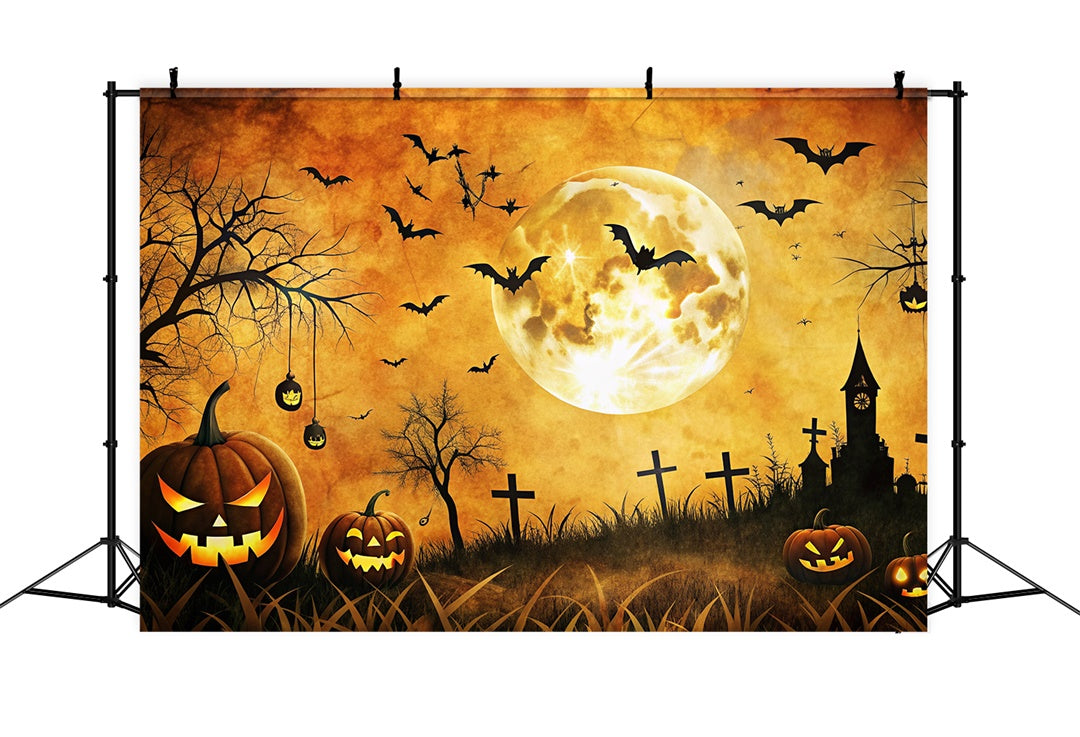 Creepy Graveyard and Full Moon Halloween Backdrop BRP8-182 – Dbackdrop