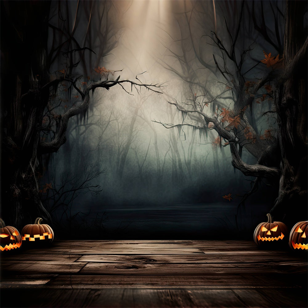 Misty Forest and Creepy Swamp Halloween Backdrop BRP8-244 – Dbackdrop