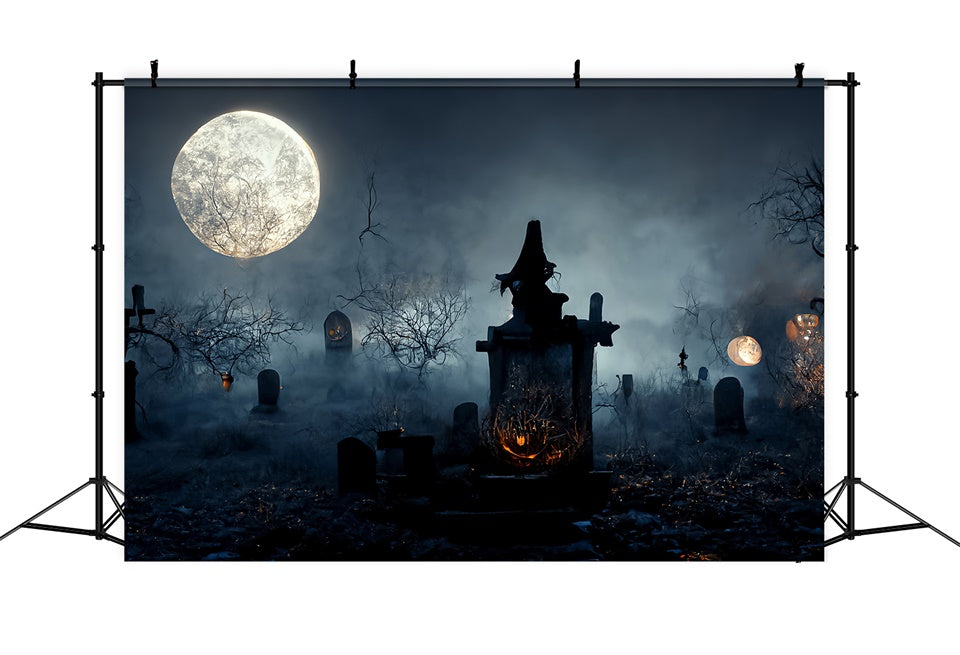 Creepy Graveyard with Fog Halloween Backdrop BRP8-255 – Dbackdrop