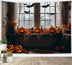 Bats and Pumpkins Halloween Window Scene Backdrop BRP8-345