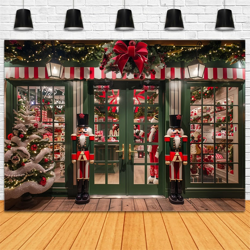 Christmas Storefront with Nutcrackers Backdrop BRP8-40 – Dbackdrop