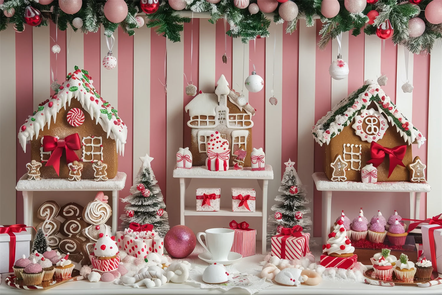 Christmas Pink Candy Wonderland Backdrop BRP8-42 – Dbackdrop