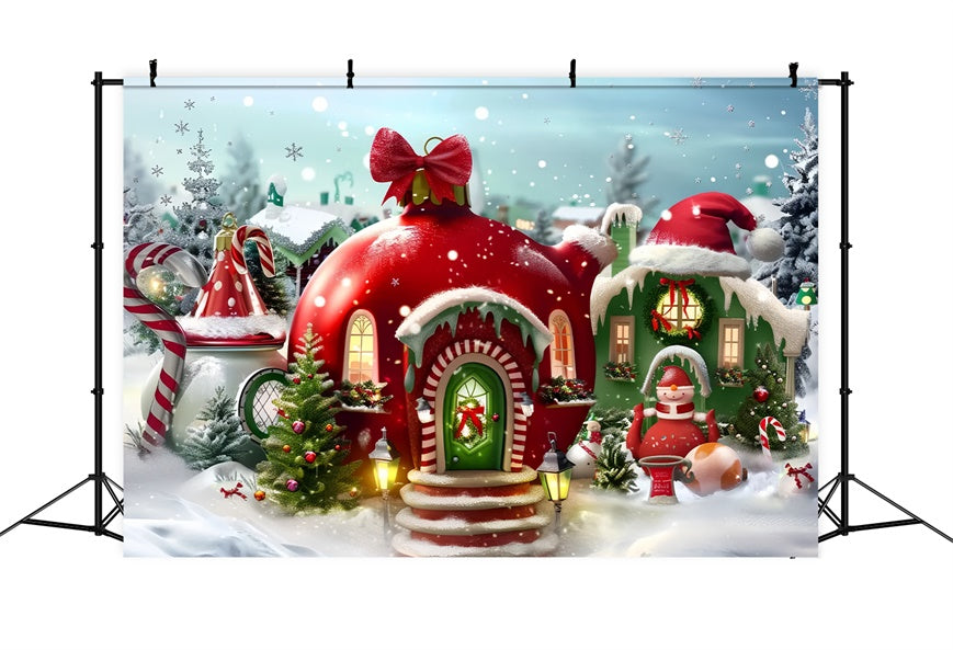 Christmas Elf House in Snow Backdrop BRP8-56 – Dbackdrop