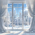 Clear Winter Day Through Glass Window Backdrop BRP9-232