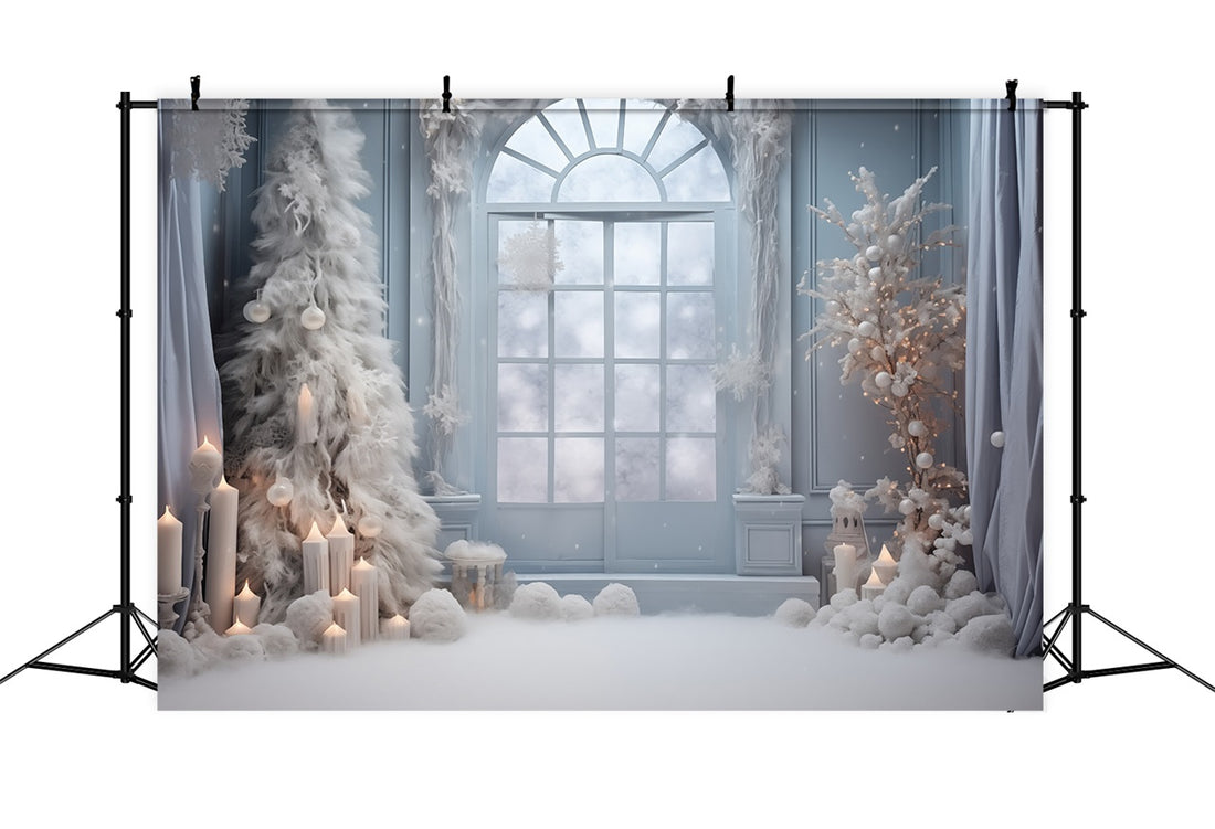 Frosty Window Scene Candles Winter Backdrop BRP9-254